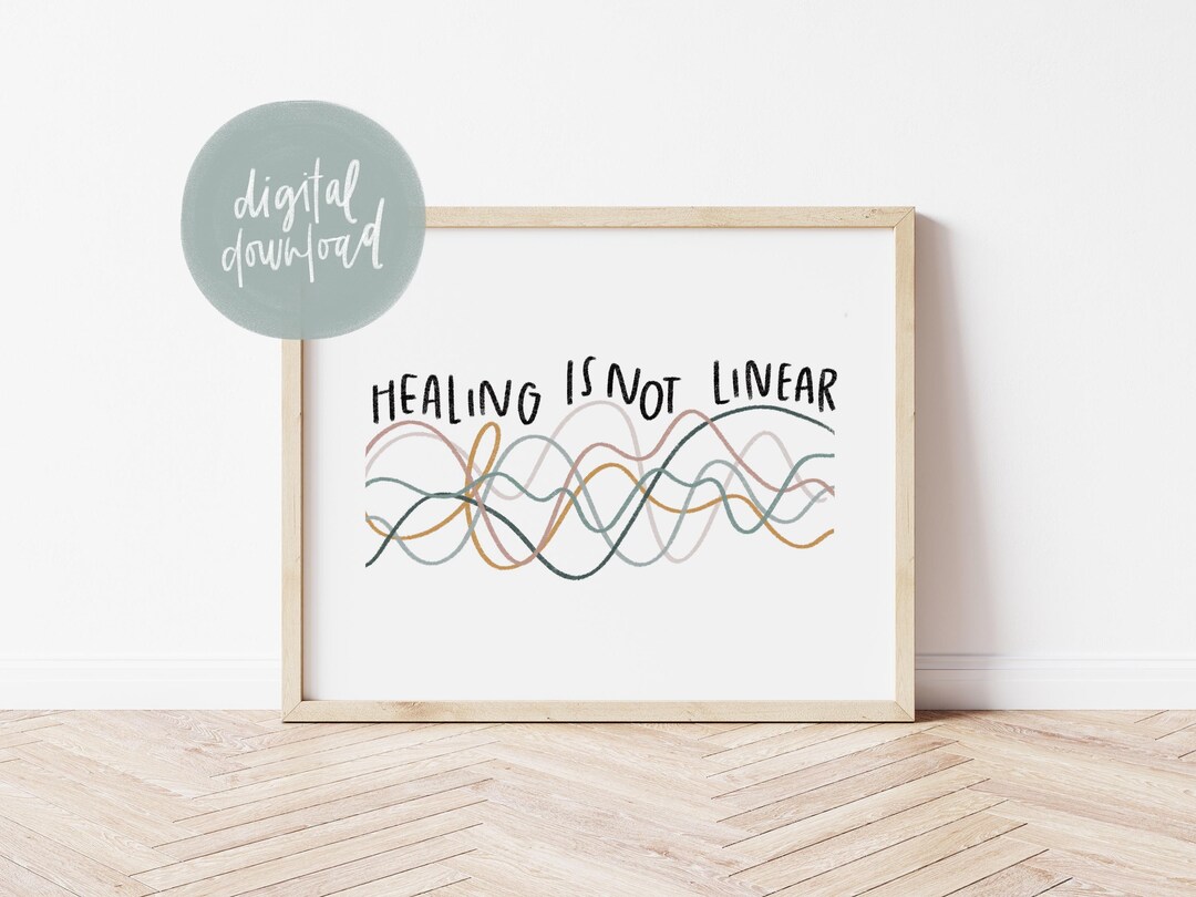 Healing is Not Linear Print | Mental Health Digital Print | Positive ...