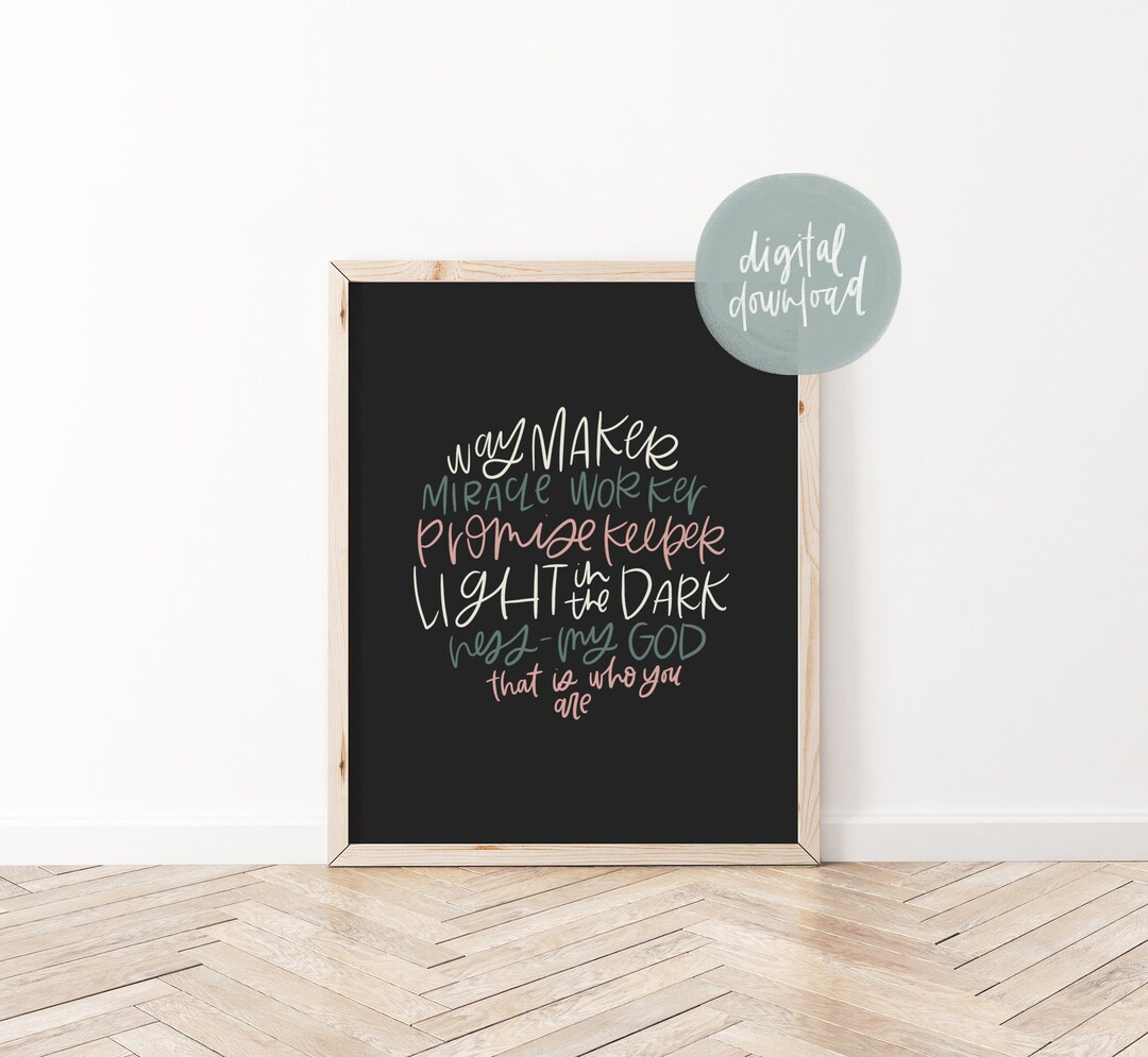 Waymaker Digital Print | Waymaker Sign Printable Wall Art | Worship ...