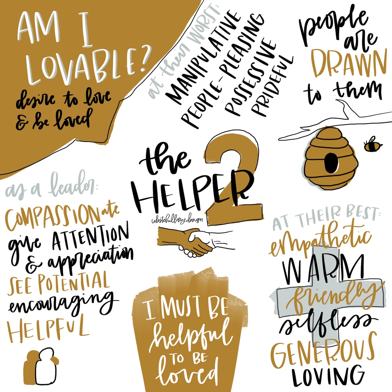 Enneagram 2 Infographic The Helper Enneagram Two | Etsy