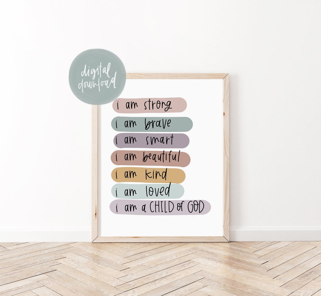 Child of God Affirmation Printable | Christian Print | Bible Verse Wall ...