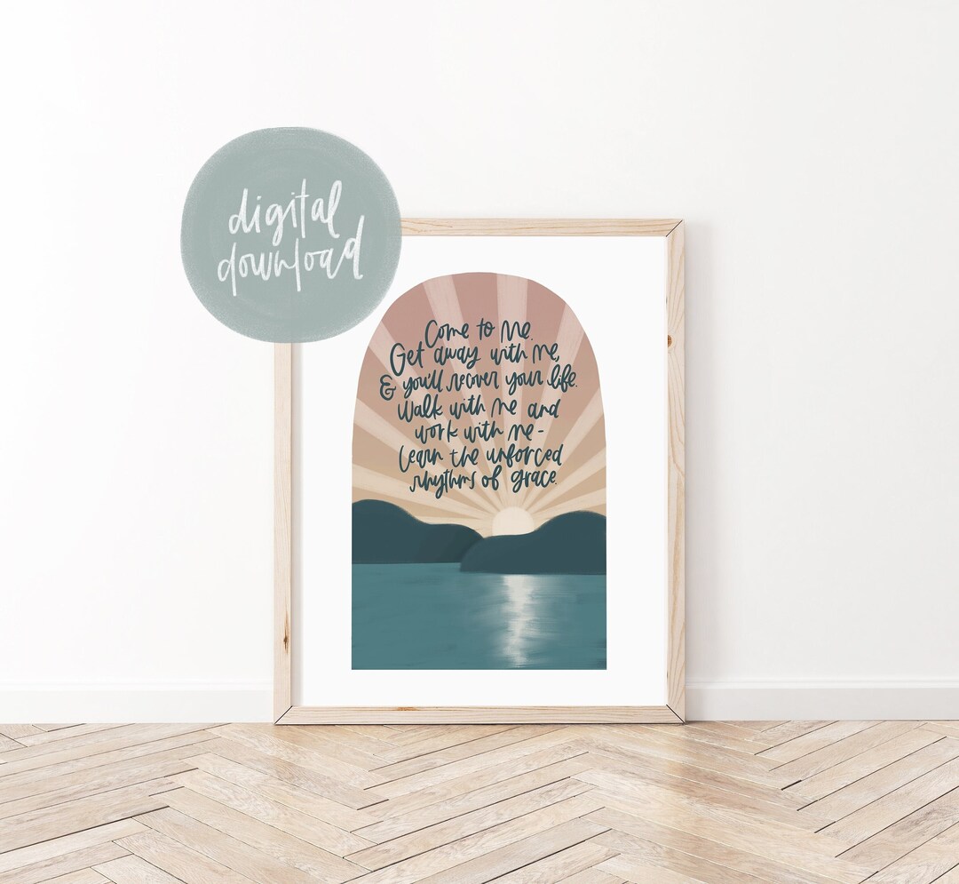 Bible Verse Printable | Matthew 11:28 Digital Print | Bible Verse Art ...