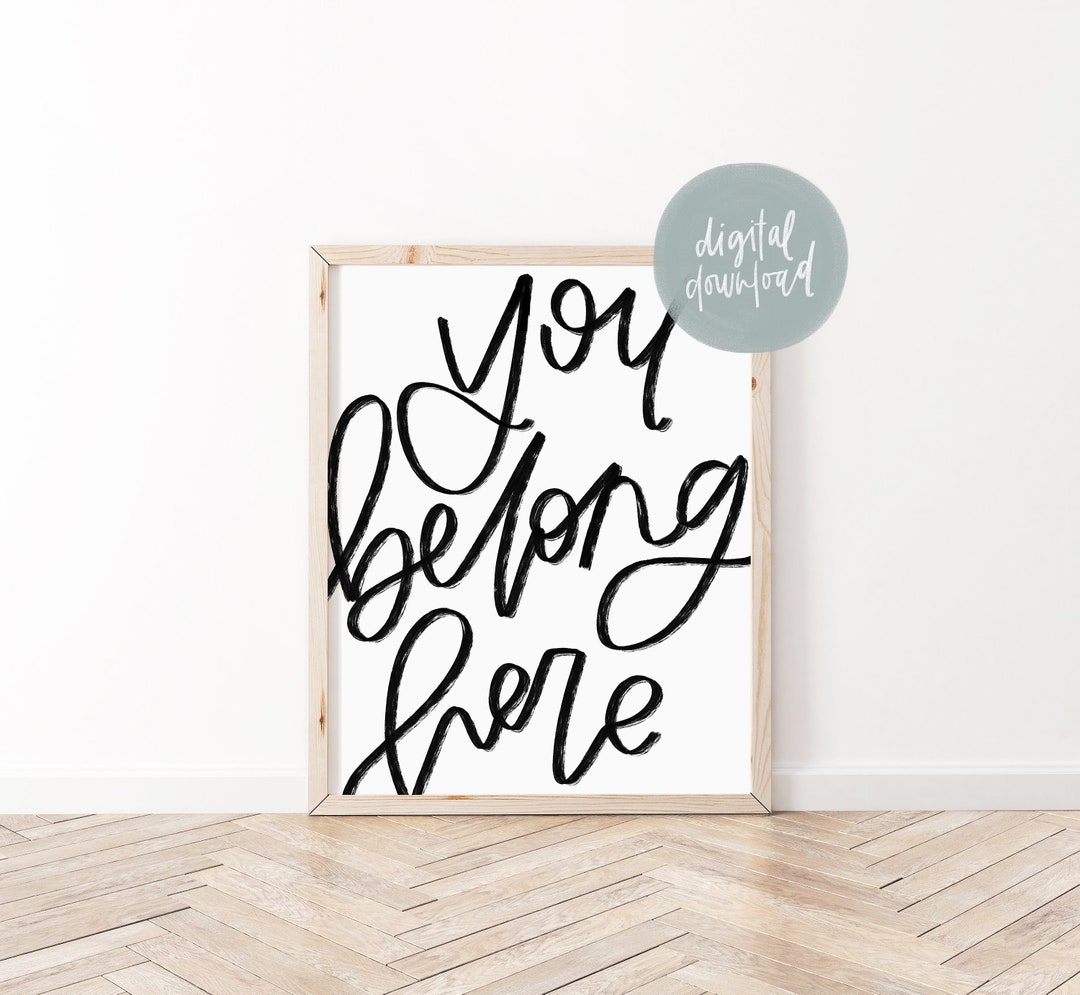 You Belong Here | Positive Affirmations Wall Art | Affirmations for ...