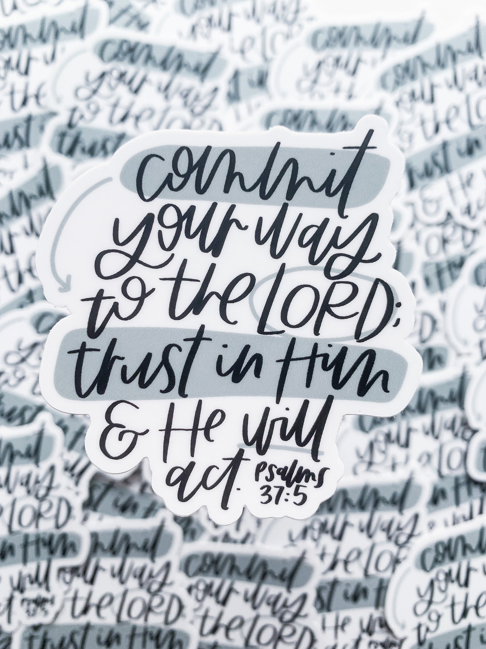 Christian Sticker Commit Your Way to the Lord Psalm 37:5 - Etsy
