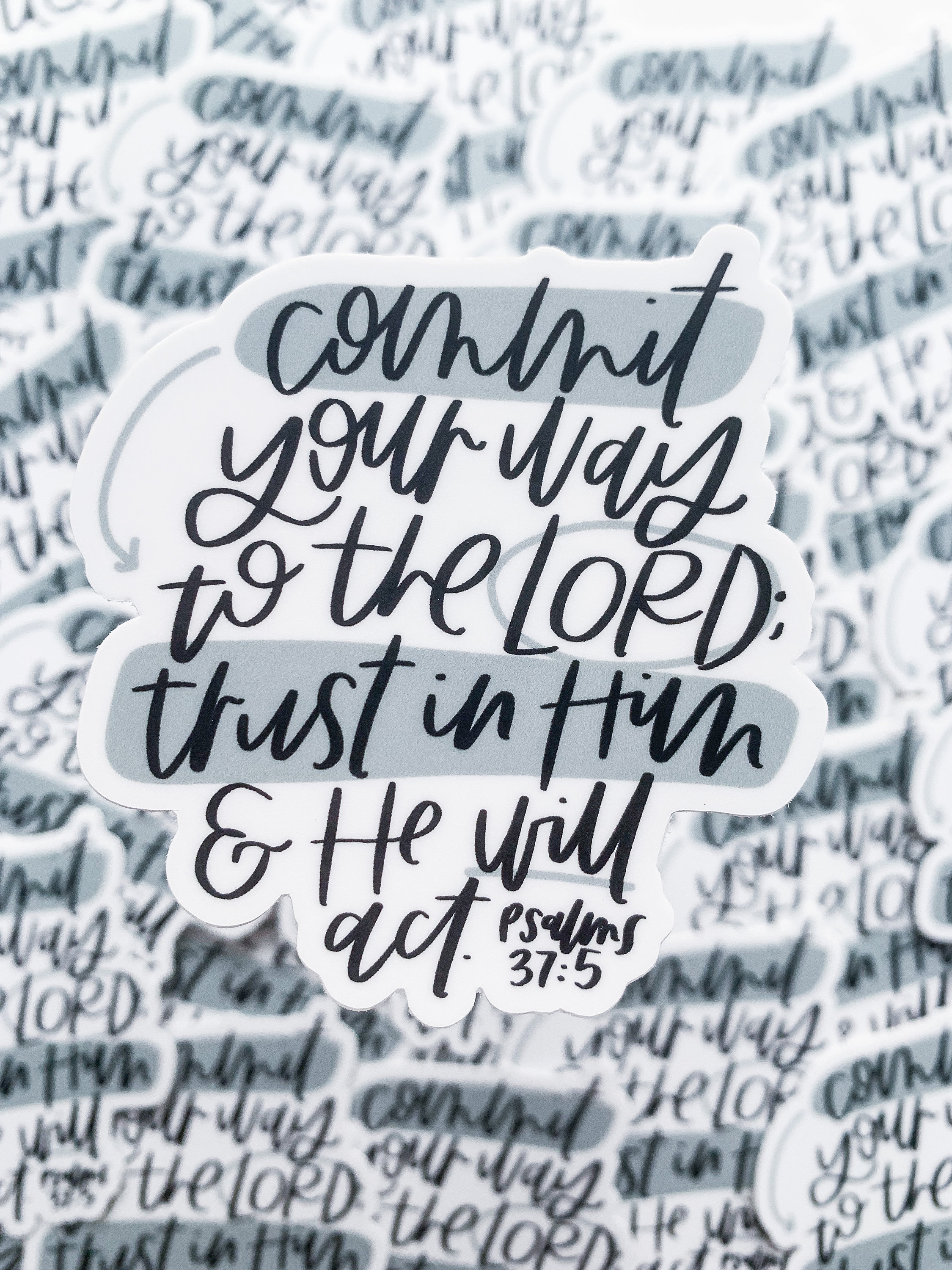 Christian Sticker | Commit Your Way to the Lord Psalm 37:5 Sticker ...