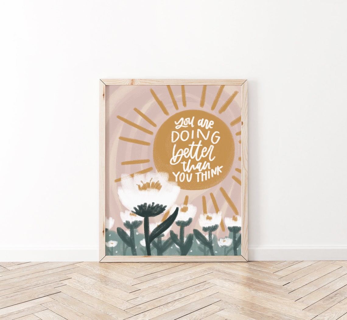 Mental Health Poster | You Are Doing Better Than You Think Print ...