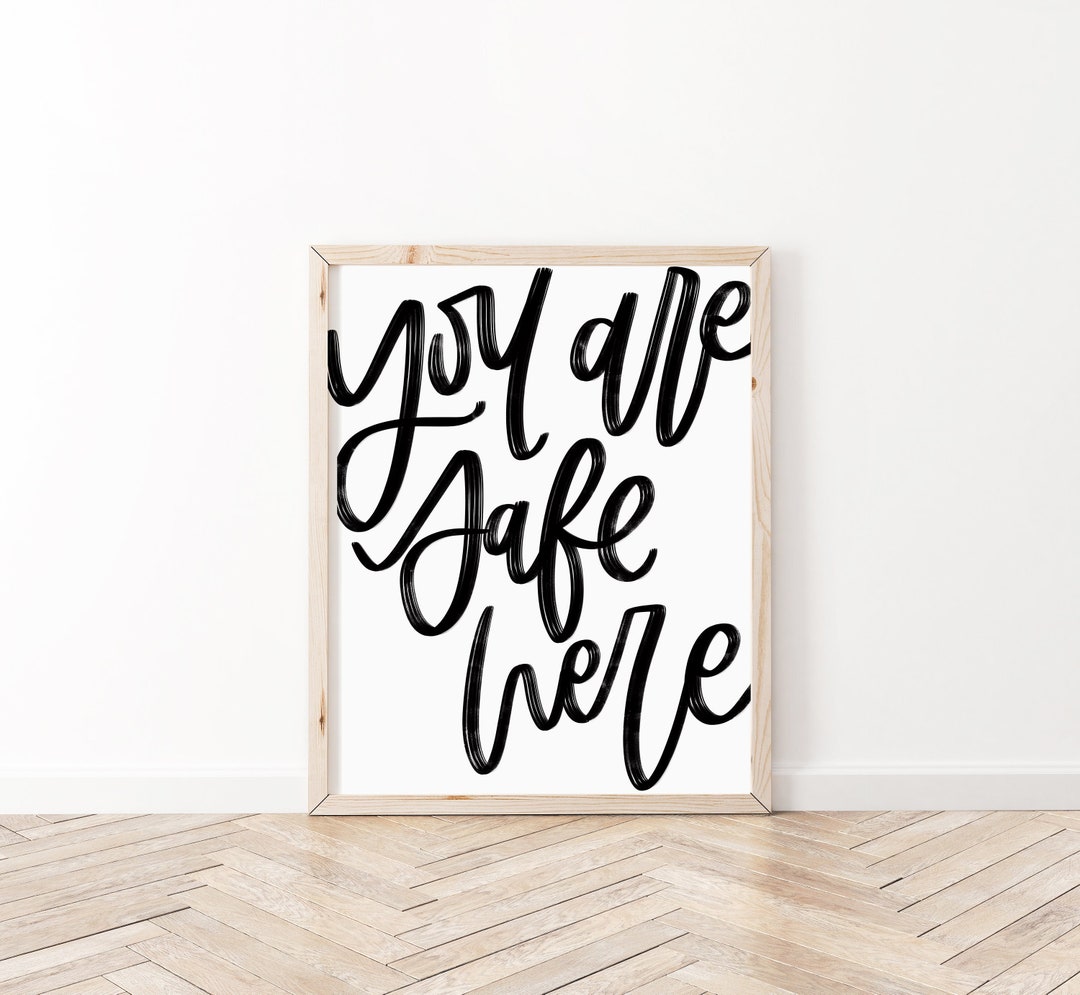 Mental Health Poster | You Are Safe Here | Positive Affirmations Wall ...