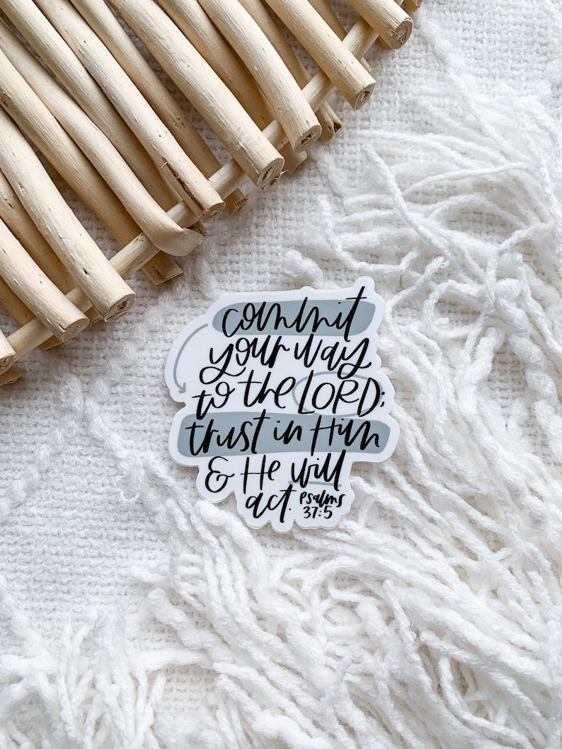 Christian Sticker Commit Your Way to the Lord Psalm 37:5 - Etsy