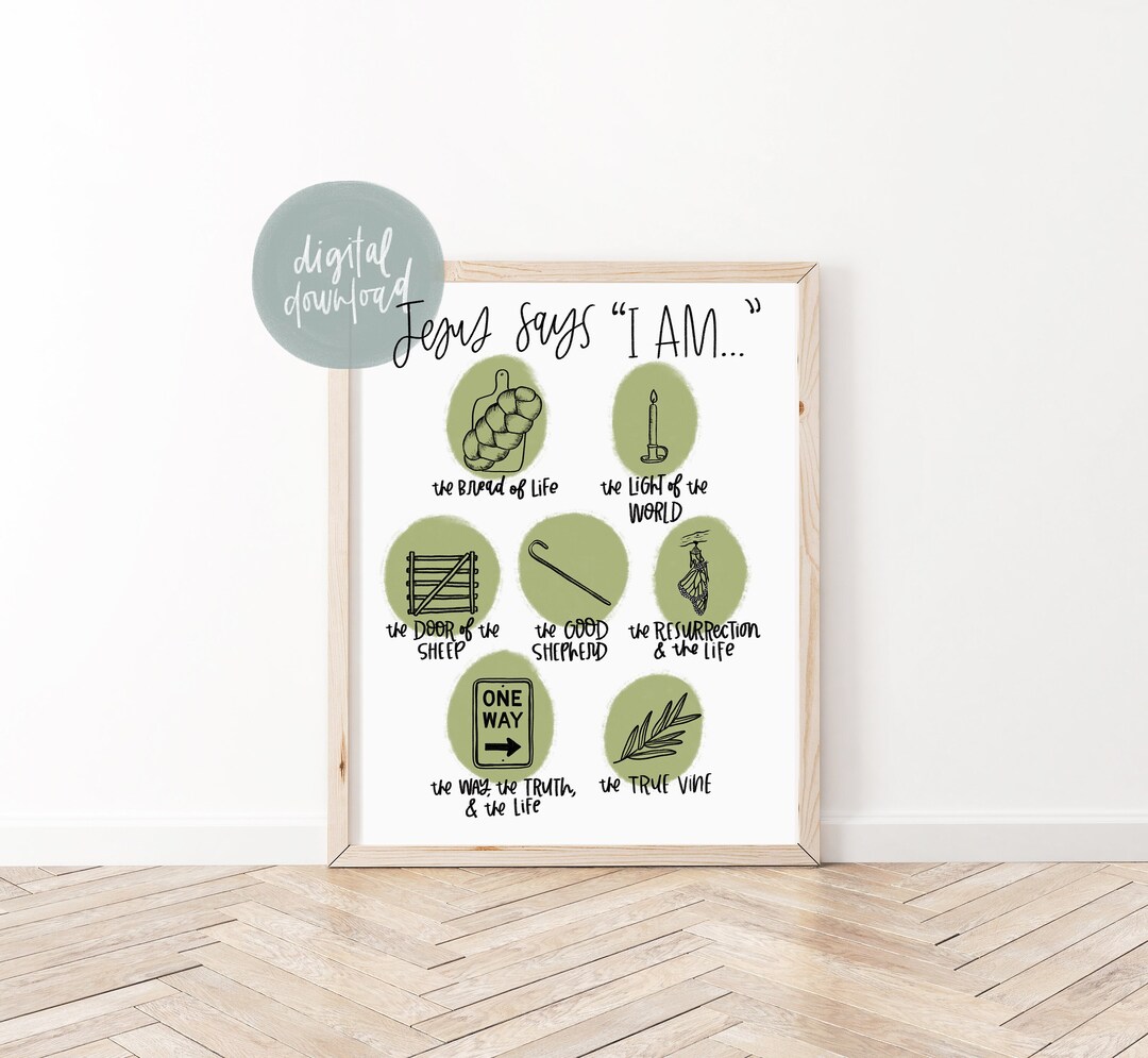 Jesus I Am Statements Printable | Bible Verse Wall Art | Christian ...