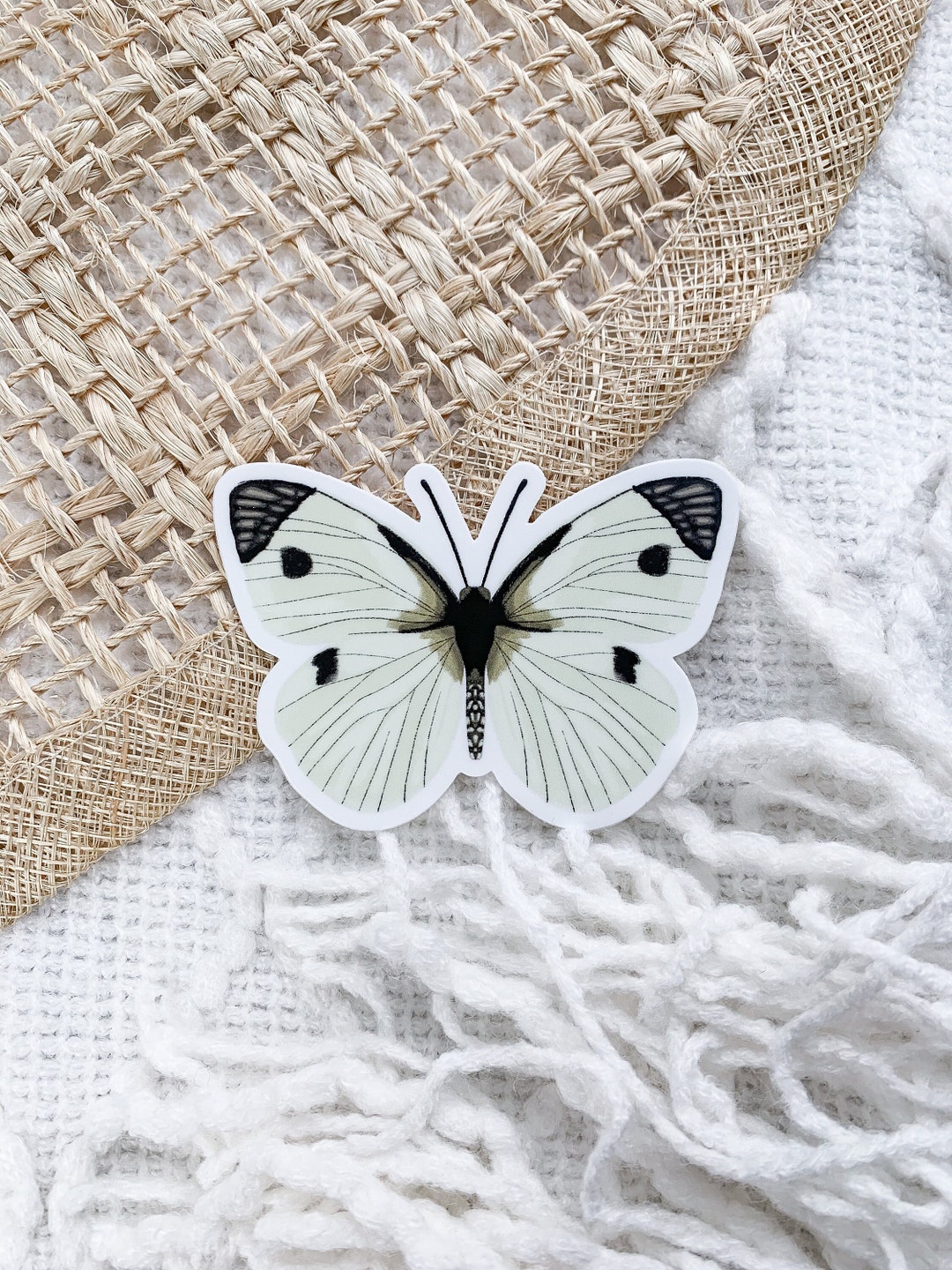 Moth Sticker Waterproof | White Moth Art Sticker | Nature Art Sticker ...