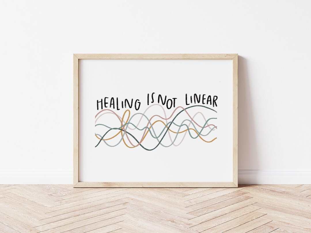 Healing is Not Linear Print Mental Health Poster | Positive ...