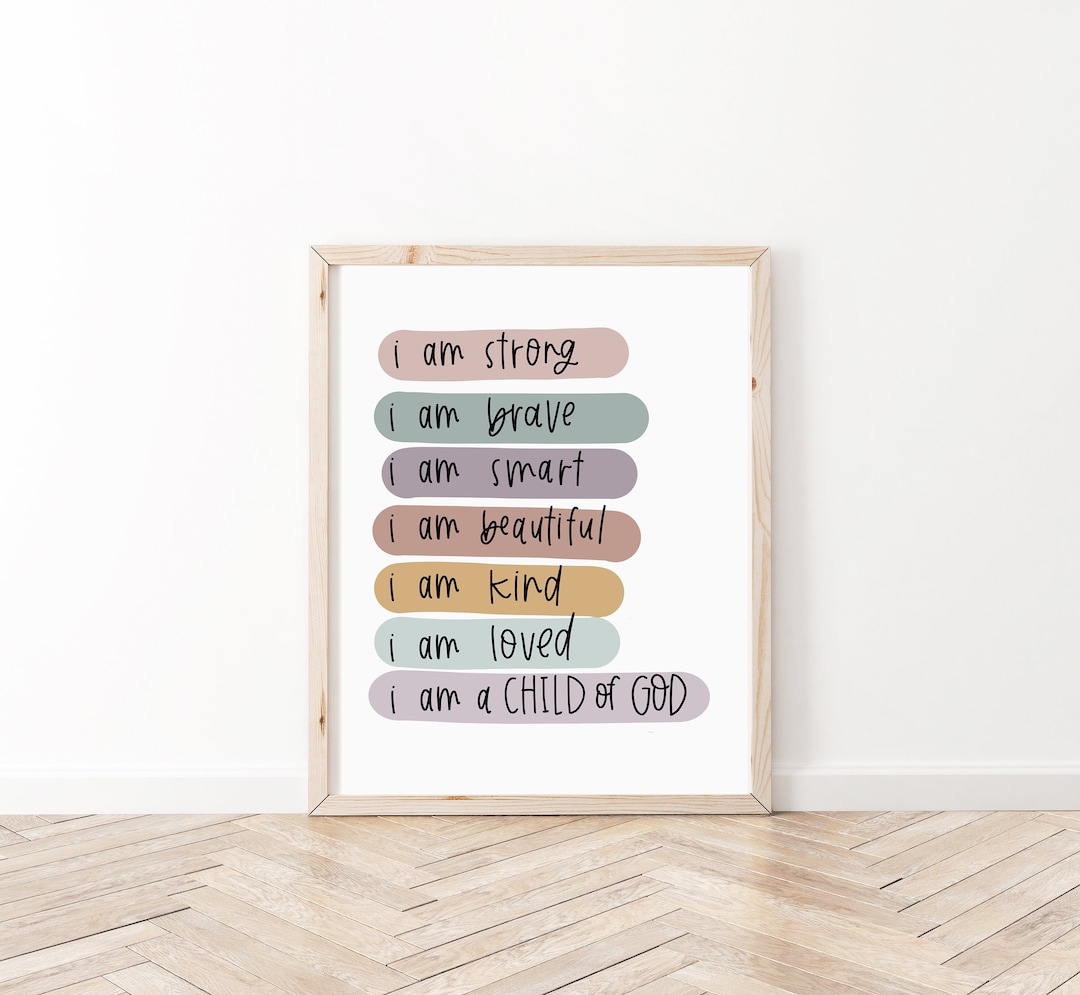 Child of God Affirmation Print | Christian Print | Bible Verse Wall Art ...
