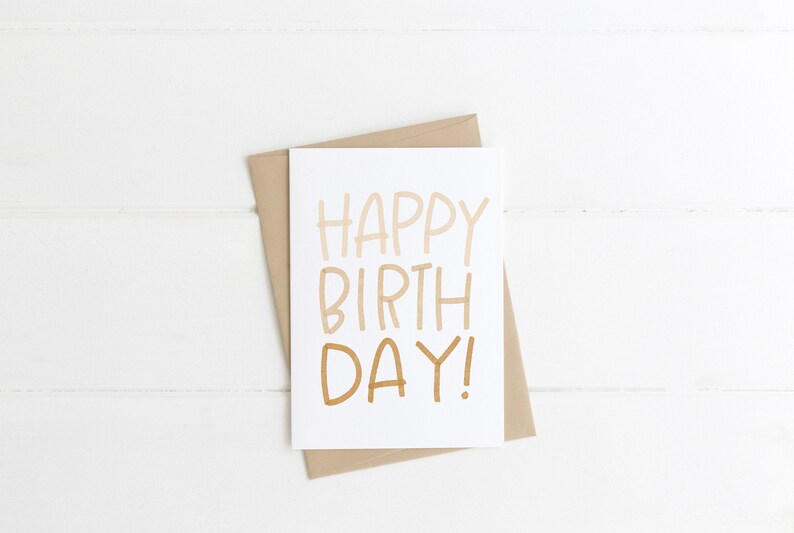 Happy Birthday Greeting Card Birthday Card Yellow Birthday - Etsy
