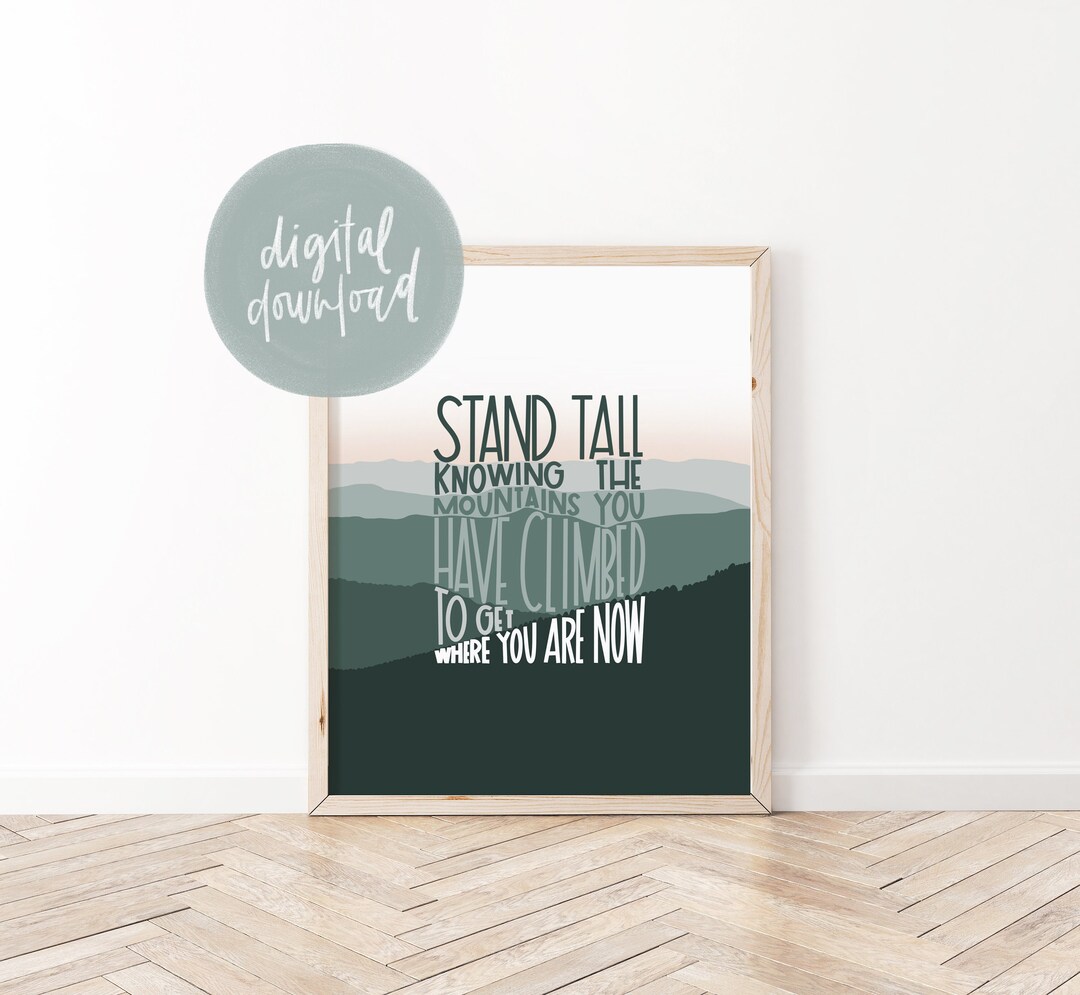Stand Tall Positive Affirmation Poster Printable | Mental Health Poster ...