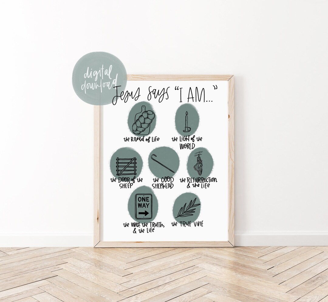 Jesus I Am Statements Printable Bible Verse Wall Art Christian Print ...