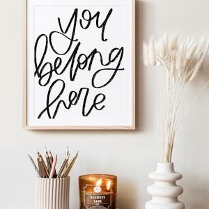 You Belong Here Print | Positive Affirmation Wall Art | Affirmation ...