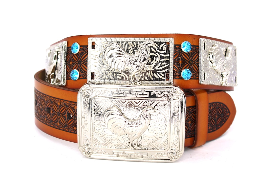 West Star Texas Genuine Leather Belt Western Brown Leather Belt With ...
