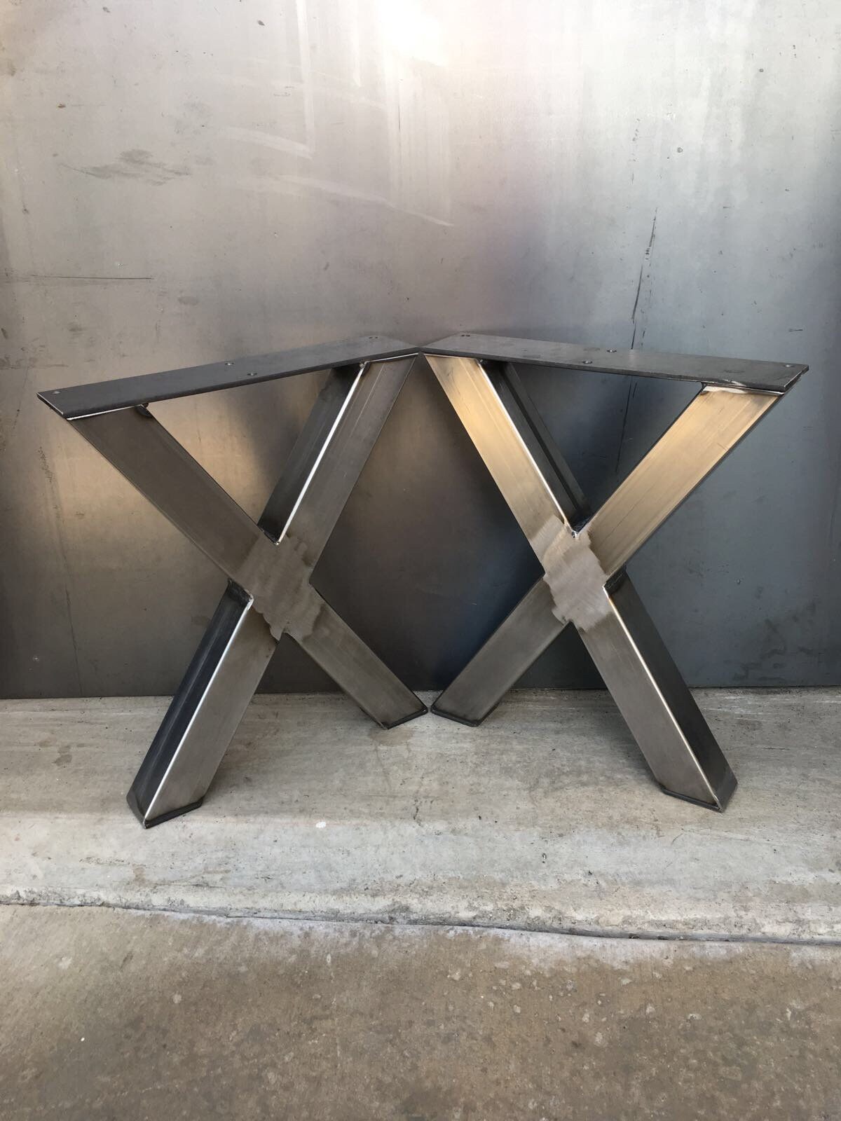 X Shape Metal Legs, Set of 2, 3x3 Metal Legs, Coffee Table Legs, Metal ...