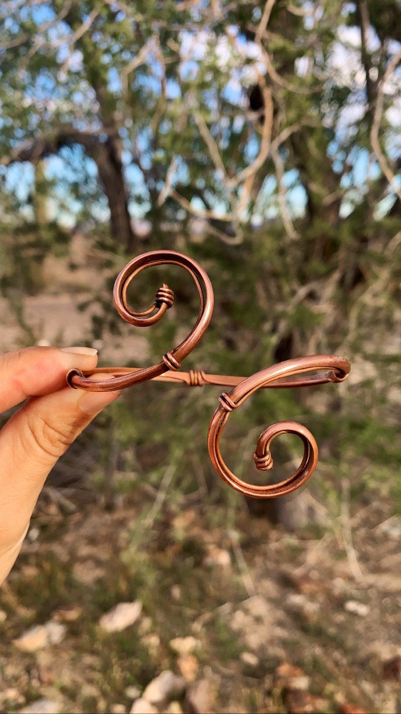 Pure Copper Spiral Arm Cuff - Etsy