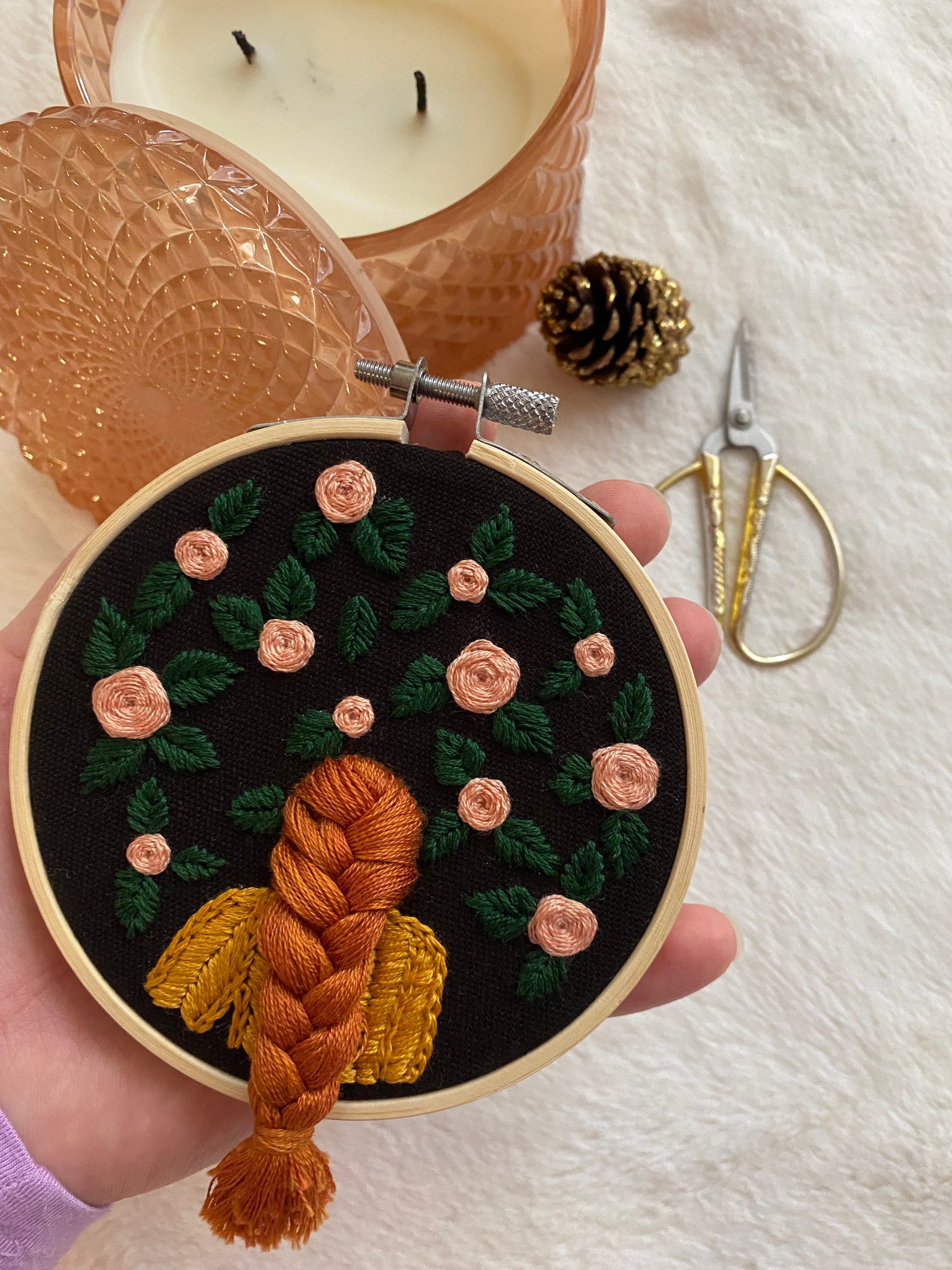 Embroidery Hoop Embroidery Hoop Art Hair Handmade Embroidery Brown ...