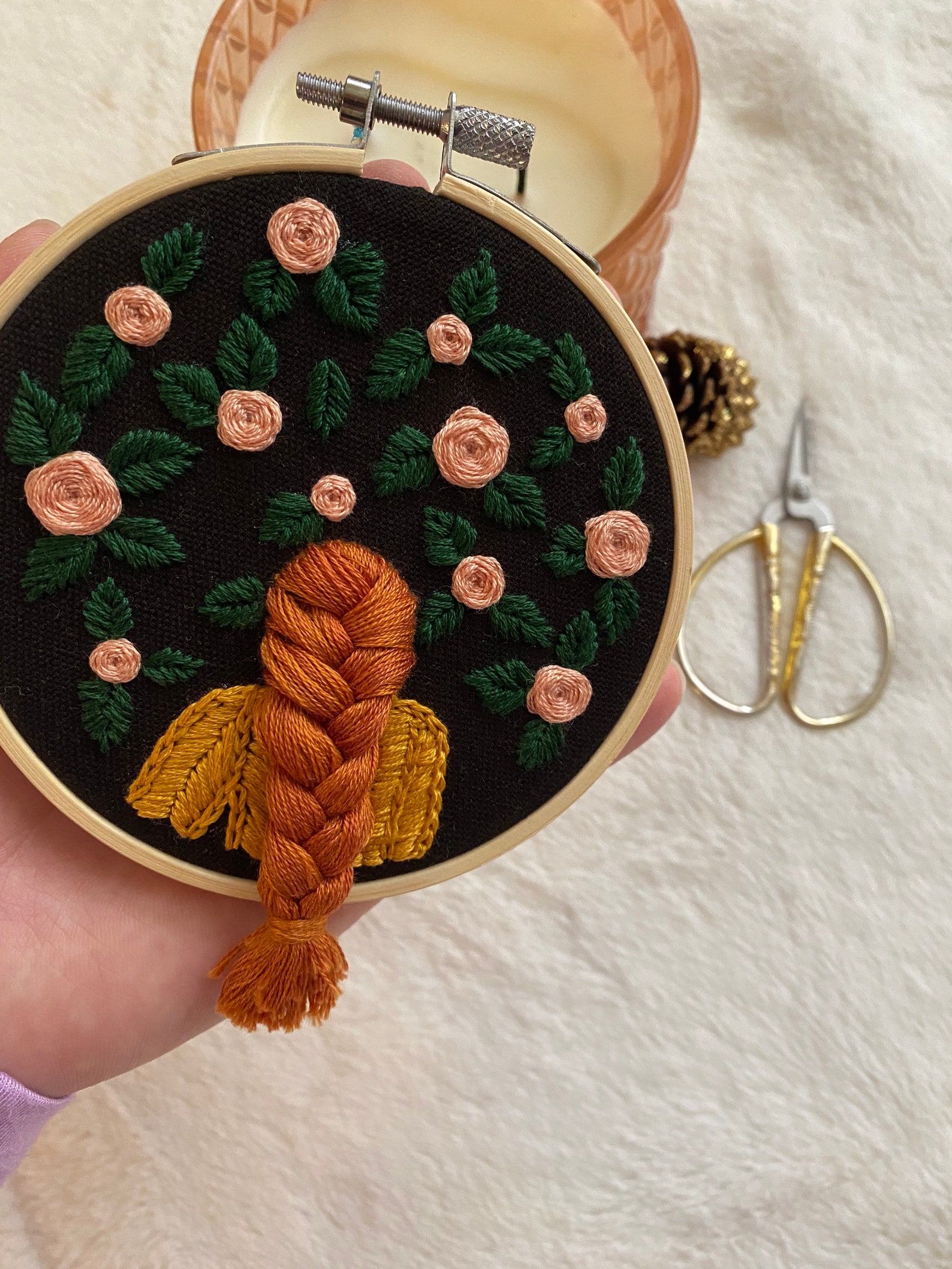 Embroidery Hoop Embroidery Hoop Art Hair Handmade Embroidery Brown ...