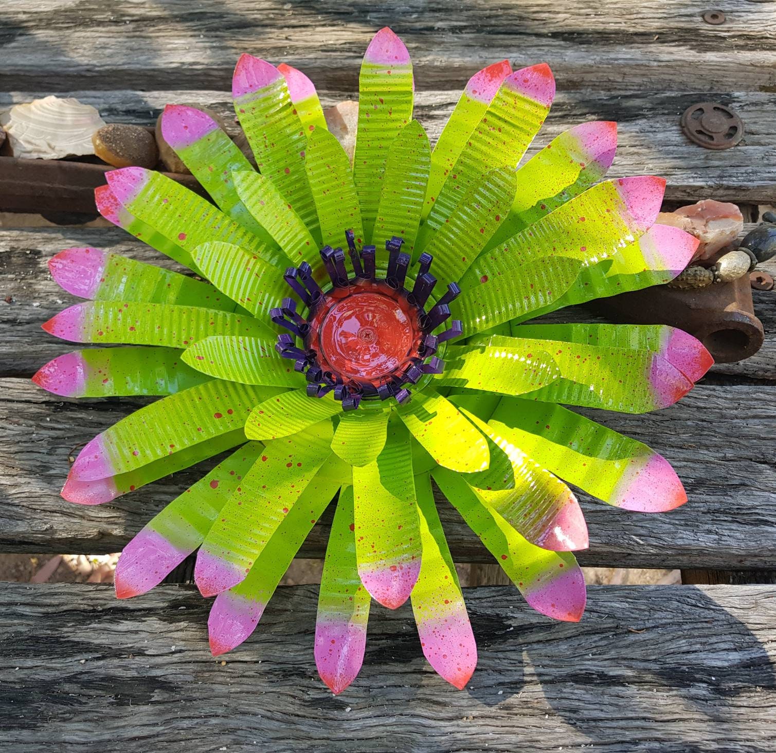 Lime Green Pink Flowers