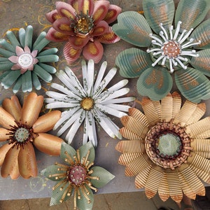 The Heritage Collection With 7 Metal Flowers in Gold, Burgundy ...