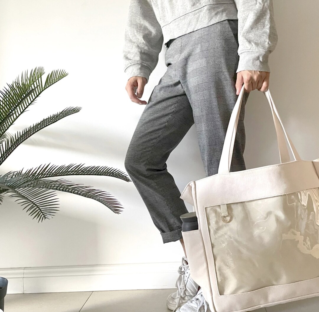 COTTON ITA TOTE Beige Bag Cotton Letter Canvas Minimal Design Carry ...