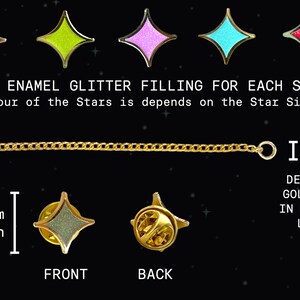 Star Sign Enamel Pins - Removable Glitter Star Pins Astrology Zodiac ...