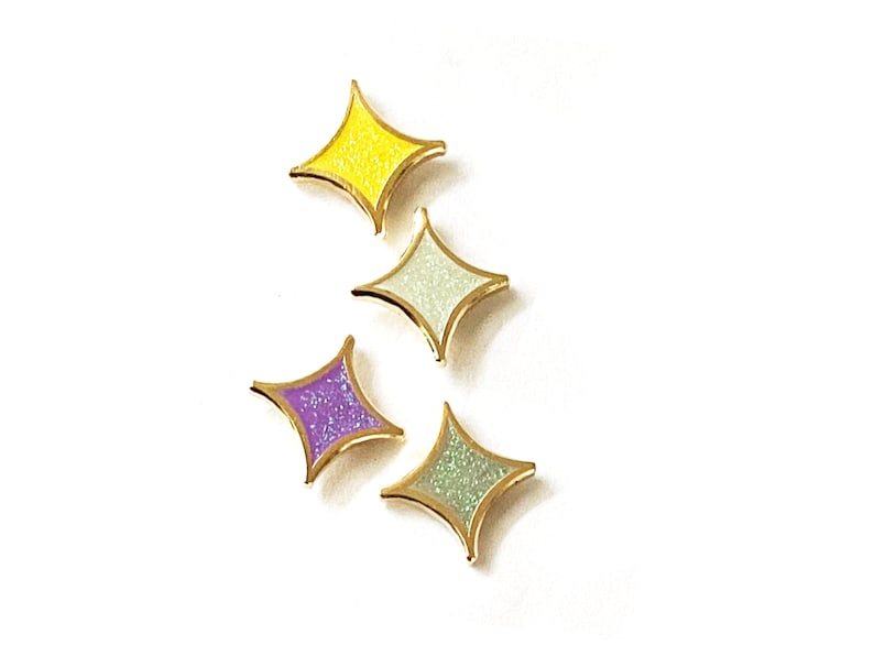 Non Binary Stars Hard Enamel Pins | Purple Yellow White Grey Agender ...