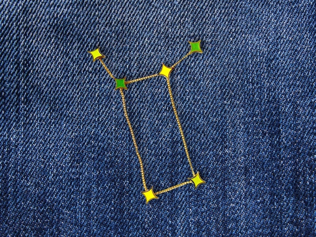 GEMINI Enamel Pin Set - Removable Glitter Star Pins Astrology Zodiac ...