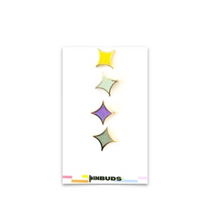Non Binary Stars Hard Enamel Pins | Purple Yellow White Grey Agender ...