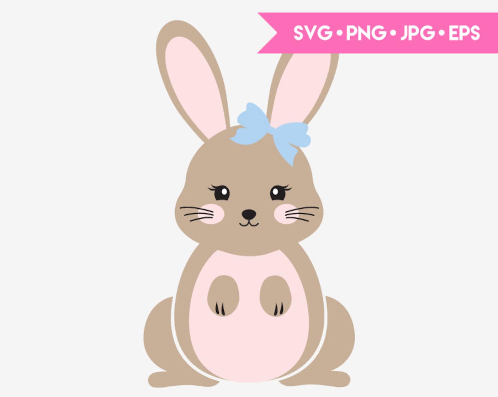 Cute Bunny Rabbit SVG Cut File for Cricut and Silhouette. | Etsy