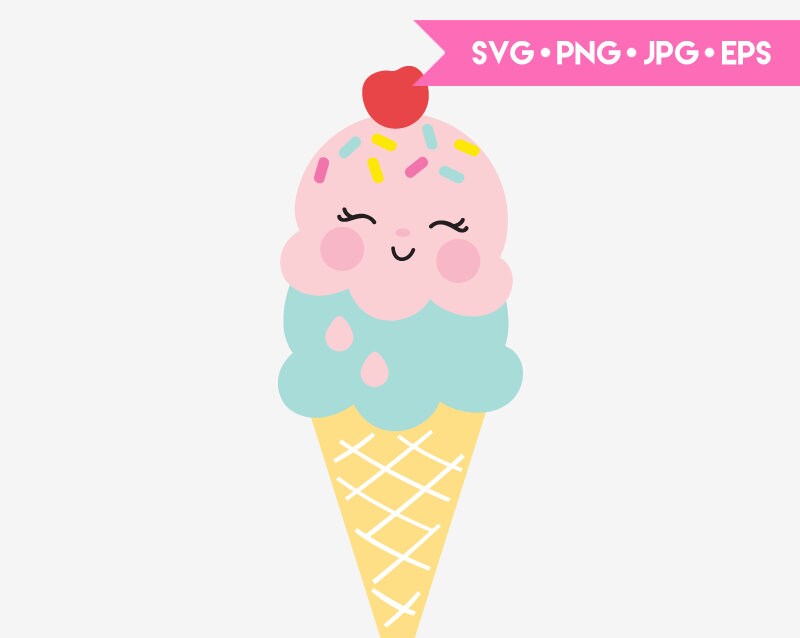 Cute Sweet Ice Cream Svg Png Digital File Clipart Instant Download Cut