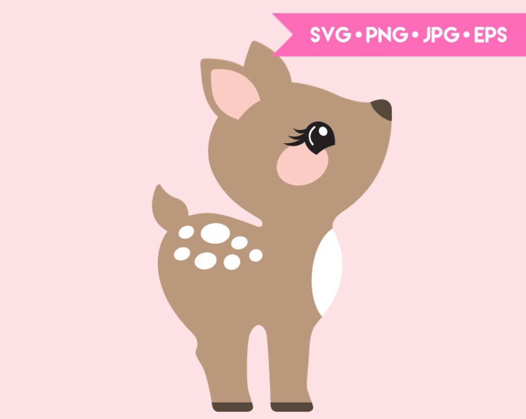Cute Baby Fawn Deer SVG Cut File for Cricut and Silhouette. Digital ...
