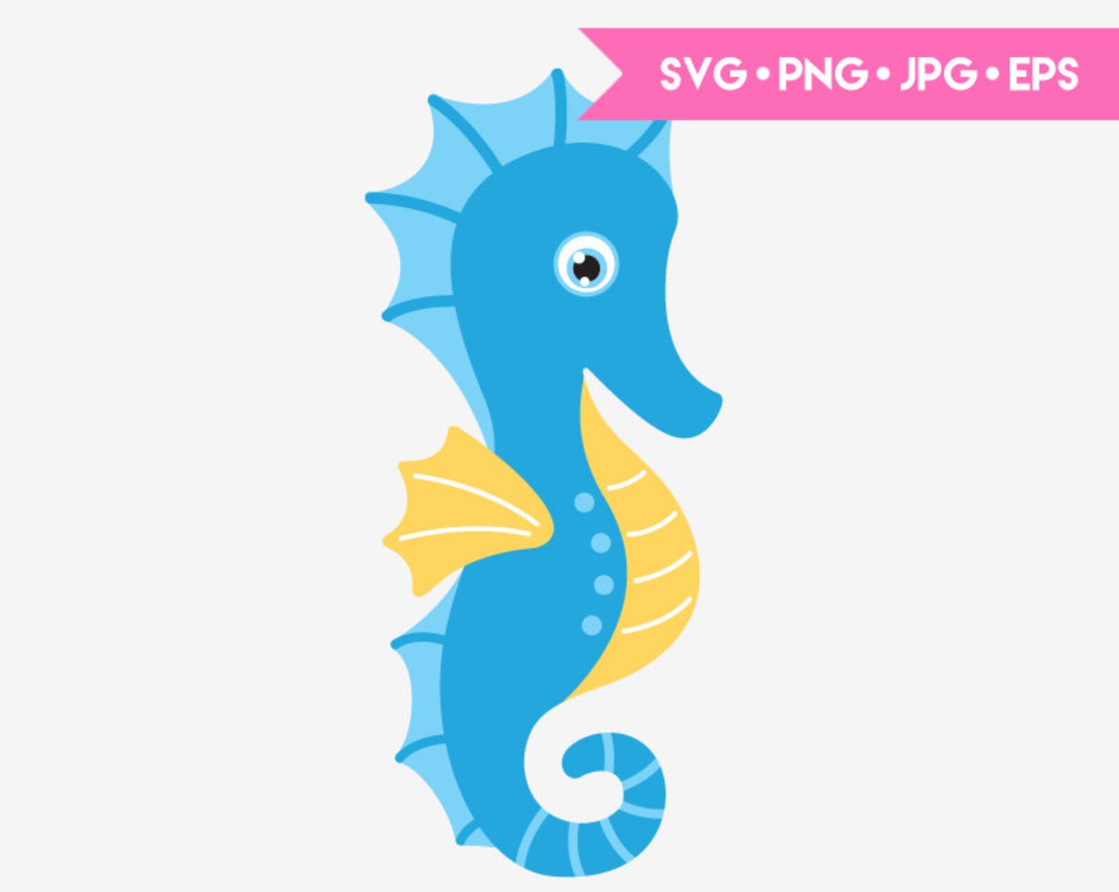 Cute Seahorse SVG Cut File for Cricut and Silhouette. Digital - Etsy