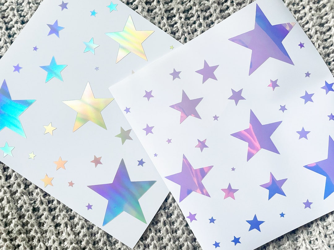 Stars Variety Holographic Vinyl Decals, Stars Vinyl Stickers for Car ...