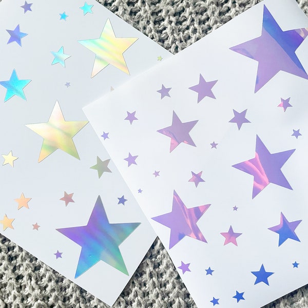 Holographic Decal Stars - Etsy