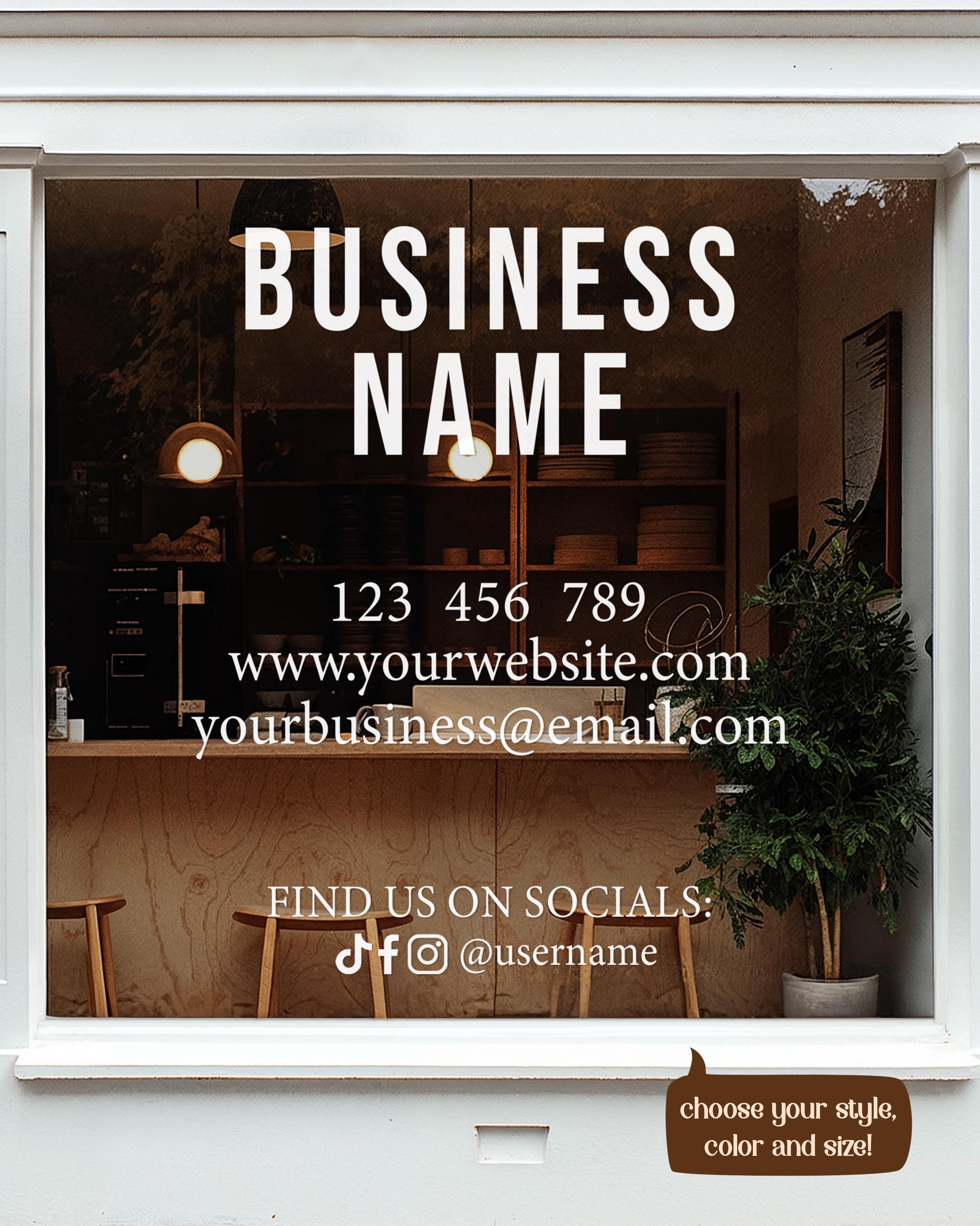 Storefront Logo Decal - Customized Sign for Window and Door - Etsy