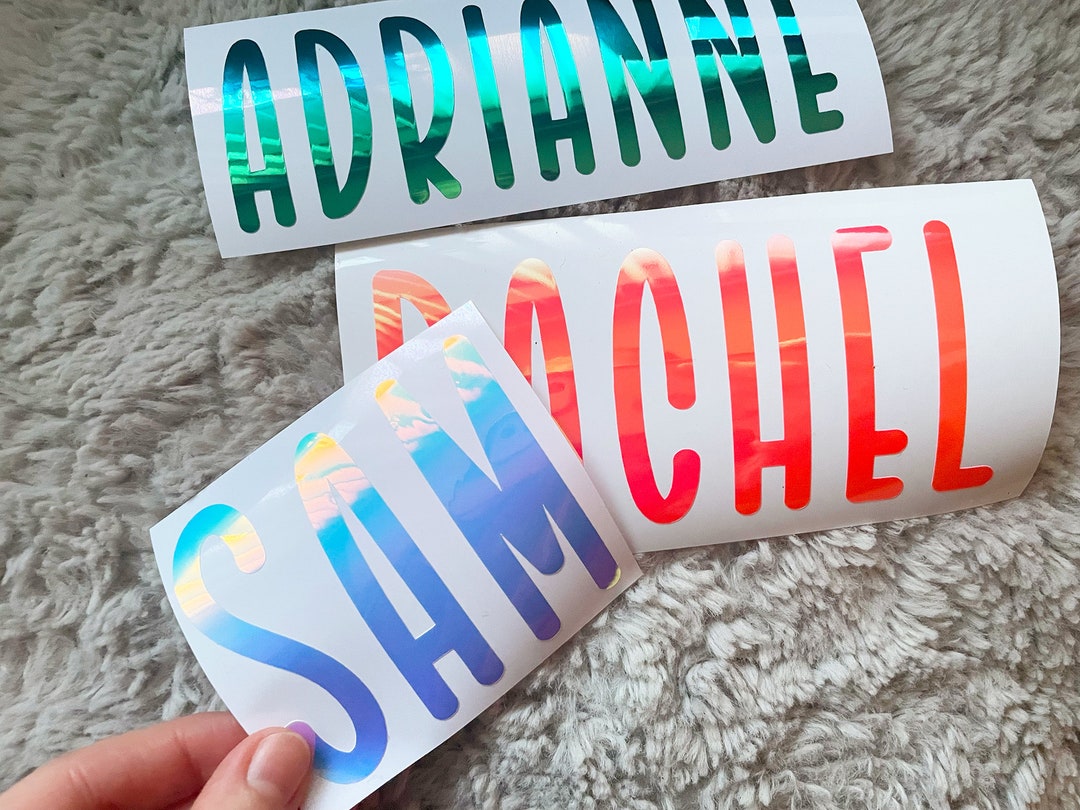 Personalized Name Sticker Vinyl Text Decal for Tumblers, Water Bottle ...