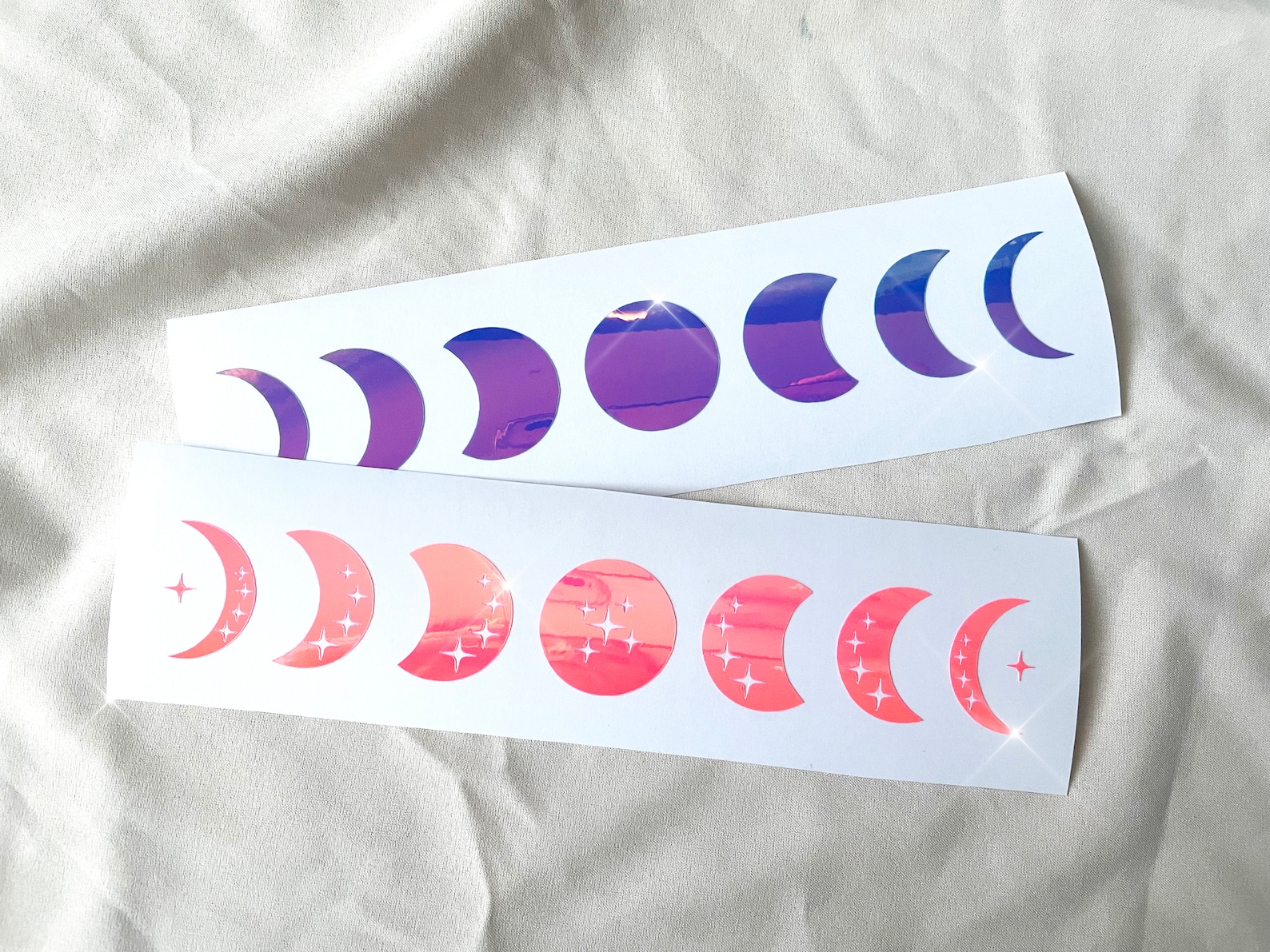 Moon Phases Vinyl Car Decal Holographic Car Decals Car - Etsy