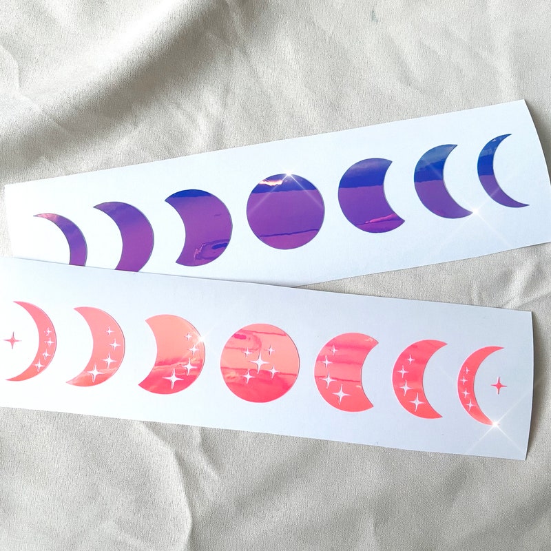 Holographic Moon Decals - Etsy