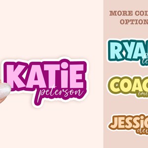 Custom Name Vinyl Water Bottle Stickers, Personalized Text Decal for ...