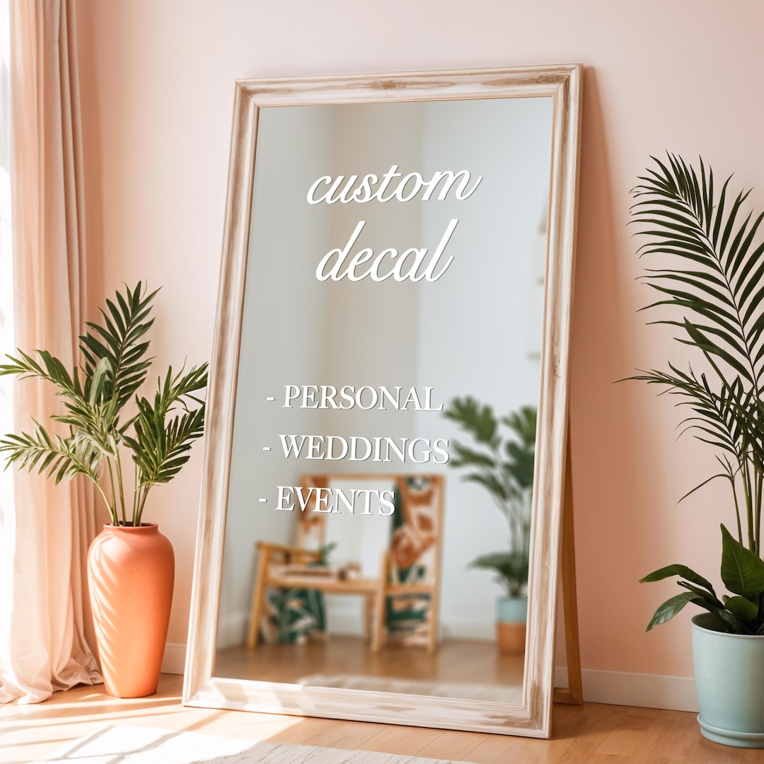 Custom Vinyl Decal for Mirror, Wedding Mirror Sticker, Custom Text for ...