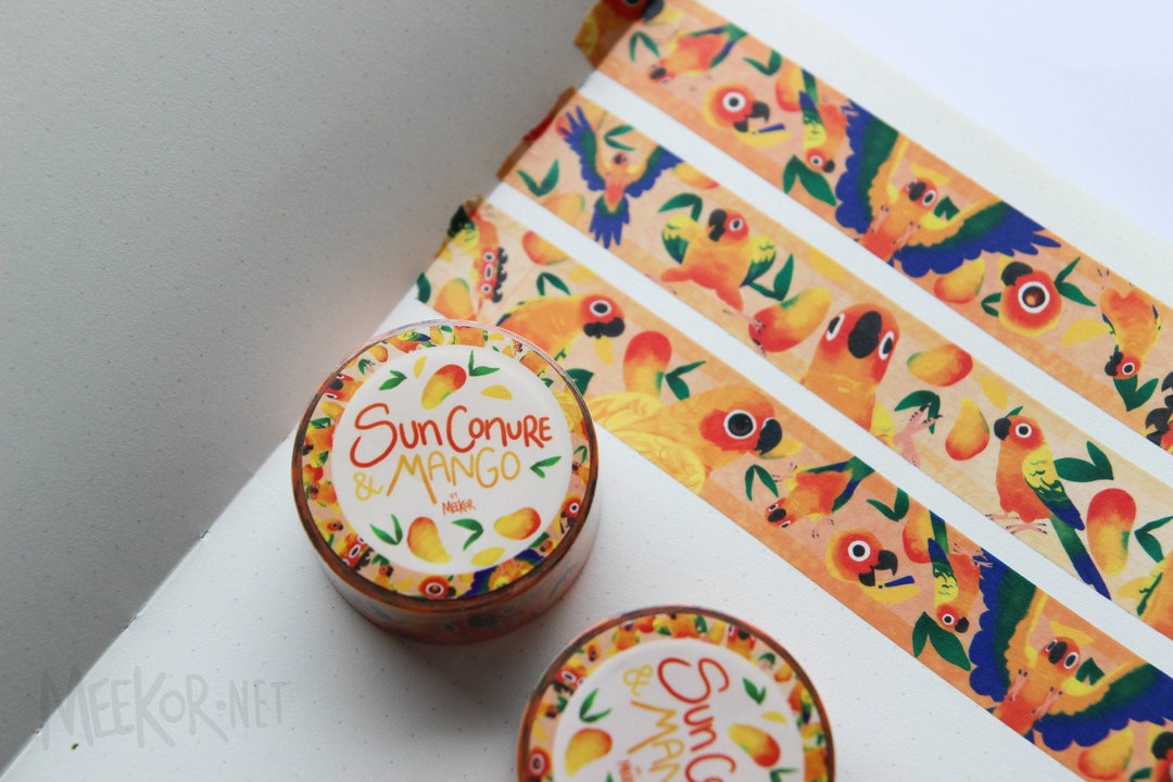 SUN CONURE & MANGO Original Design Washi Tape Masking Tape Planner ...