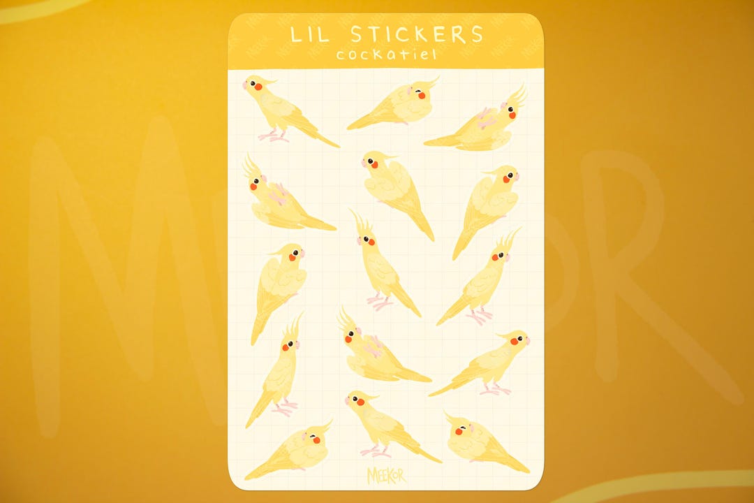 Cockatiel Sticker Sheet: Hand-drawn Vinyl Stickers - Etsy