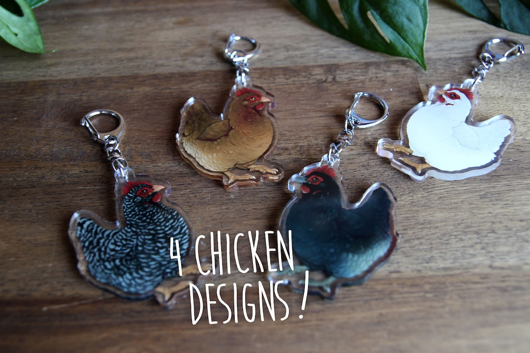 Chicken Buddy Acrylic Charm - 4 DESIGNS - Etsy