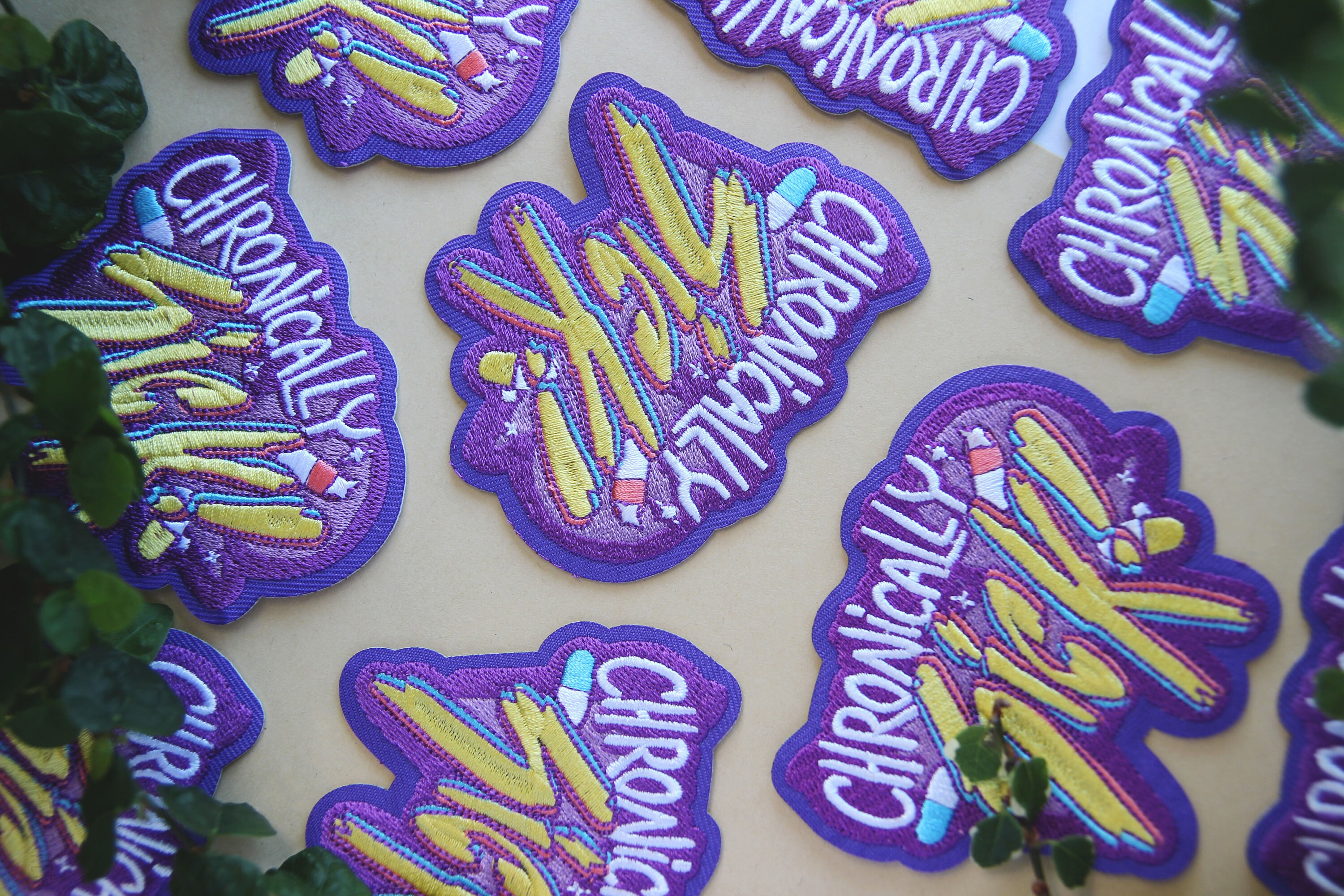 CHRONICALLY SICK Iron on patch | Etsy