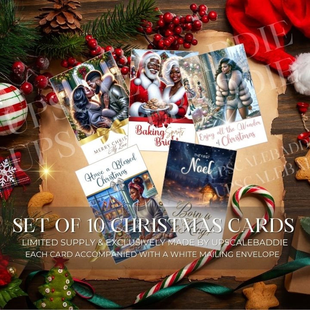 10 Holiday Greeting Card Bundle Set African American - Etsy