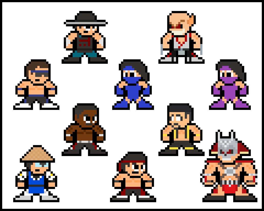 MK2, 8bit Vinyl Decals, Set of 10, Pixel Art, Sticker Sheet, for ...