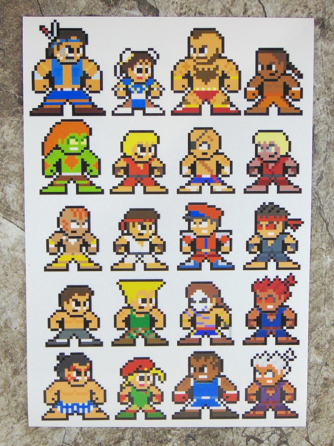20 Vinyl Decals Super Alpha Turbo Pixel Fighter II Sticker Sheet Set ...